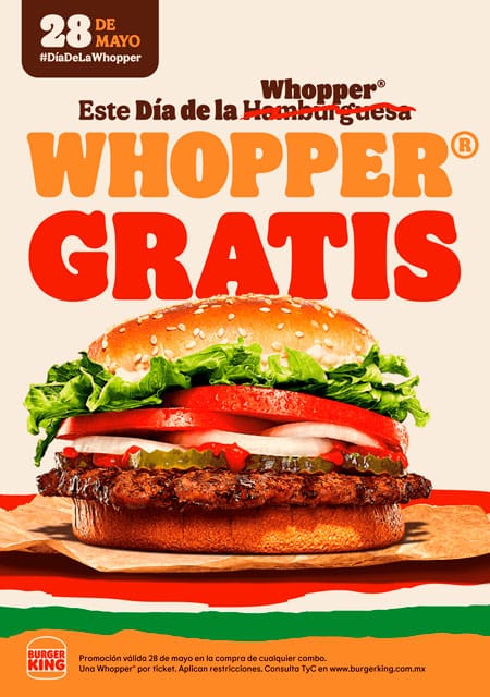 Este 28 De Mayo Es Día De La Whopper En Burger King